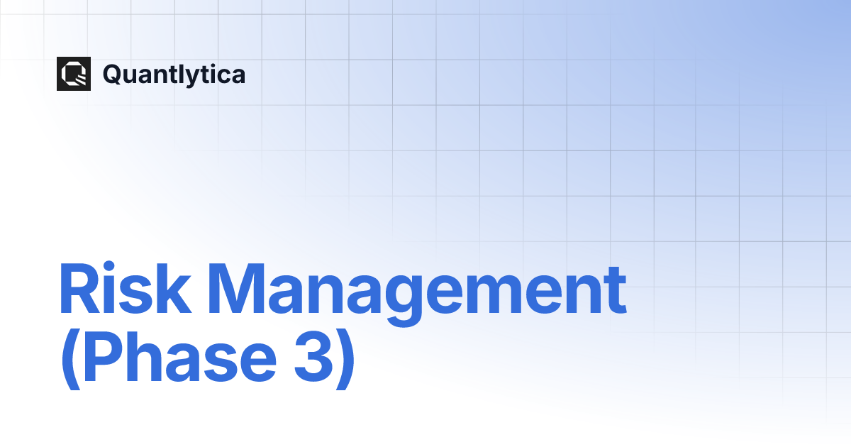 Risk Management (Phase 3) | Quantlytica